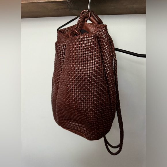 Heckathorn | Bags | Hackathorn Vintage Brown Woven Leather Backpack ...